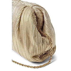 Loeffler Randall Women's Bailey Pleated Clutch, Platinum, Metallic, Gold, One Size