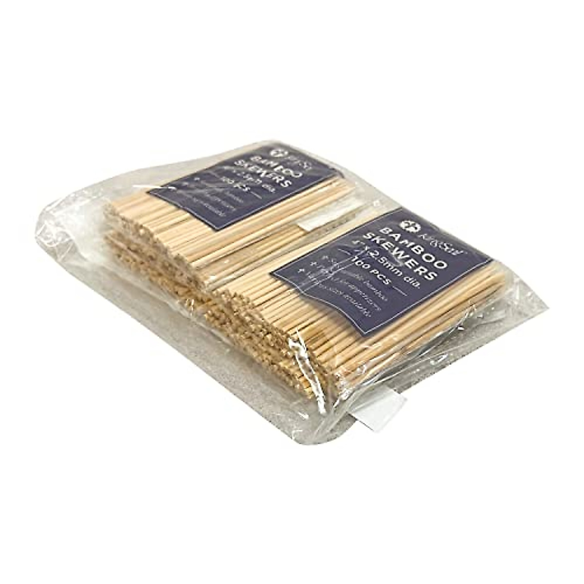 KingSeal Natural Bamboo Wood Grilling Skewers, 4 Inches x 2.5mm Diamter, for Shish Kebabs, BBQ, and Fruit Arrangements, Bulk Pack - 16 Packs of 100 (1600 Count)