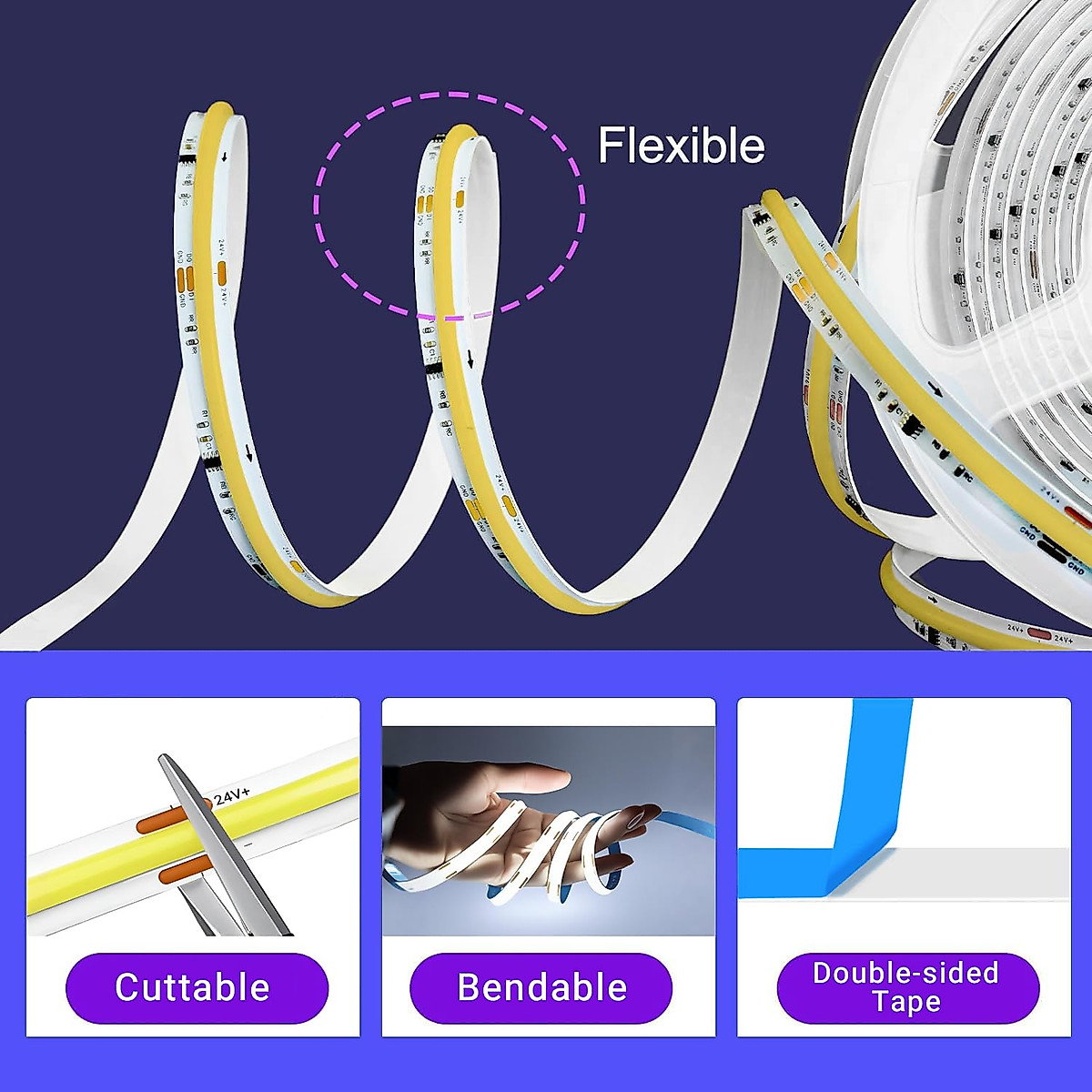 GUPUP Bluetooth LED Strip Lights 100 FT,Color Changing LED Lights for Bedroom,Built-in-Mic,Music Sync LED Light Strips,Phone Smart Controlled(50 ftX2/APP+Remote+Mic)