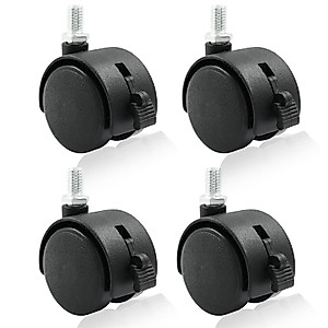 Moicstiy 4 Pack 1.5 Inch Caster Wheel Replacement, M8 Office Chair Caster Wheel, Universal Standard Size Furniture Wheel with Locking Braking Threaded Screw for Computer Gaming Chair Sofa