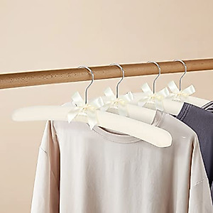 Padded Clothing Hangers - Premium Fabric Hangers for Coat, Sweater, Wedding Dress, Bride, Closet - Upgraded Heavy Duty Sweater Clothes Hangers - Pack of 10