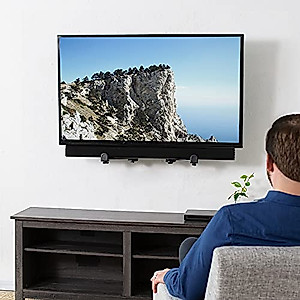 VIVO Steel Soundbar Bracket Speaker Mount with Non-Slip Base, Above or Below Wall Mounted TV, Fits Most VESA Patterns, 33 lbs Capacity, Mount-SPSB5