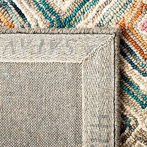 SAFAVIEH Aspen Collection Area Rug - 9' x 12', Green & Red, Handmade Boho Wool, Ideal for High Traffic Areas in Living Room, Bedroom (APN812Y)