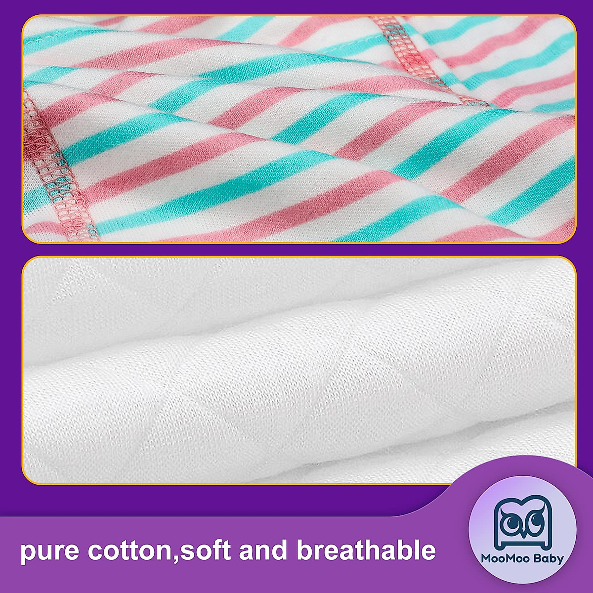 MooMoo Baby Cotton Training Pants Strong Absorbent Toddler Potty Training Underwear for Baby Girl 4T