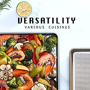 Jelly Roll Pan 15x10 - HONGBAKE Commercial Cookie Sheets for Baking with Diamond Texture Surface, 57% Thicker Carbon Steel Baking Sheet for Oven, Nonstick Cooking Tray