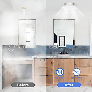 Akicon Bathroom Exhaust Fan with Light, 110CFM, 2.0 Sones Bathroom Fan for Ceiling, 1000lm Dimmable LED Light and 150lm Nightlight Dual Color Bathroom Vent Fan for Bathroom and Home, Round, White