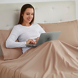 Nestl Taupe Pillow Cases Queen Size Set of 2, Soft Queen Pillow Case, 1800 Microfiber Queen Pillow Cases 2, Pillowcases Queen, Envelope Closure Pillowcase, Pillow Covers Queen Size, 20x30 Inches