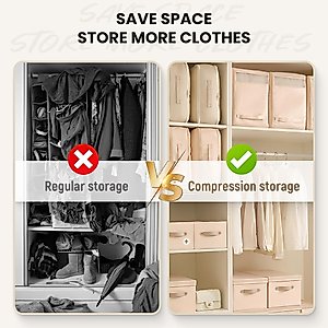 Ultra Space Saving Self Compression Organizer, 2024 New Propositiony Ultra Space Saving Self Compression, Storage Tote for Space Saving Compression Moving Organizer Bags for Blankets (Grey, X-Large)