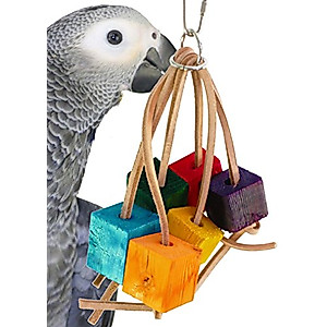 Bonka Bird Toys 1965 Block Spider Bird Toy Parrot cage Toys Cages African Grey Amazon Conure. Quality Product Hand Made in The USA.