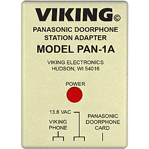 Viking Doorphone Adapter for Panasonic KX-T30865/KX-T7775, Model VK-PAN-1A, Minimalist Style, 2-Channel Wired Audio Interface