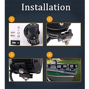 Shangyuan Pontoon Boat Docking Headlights, Marine Led Lights for Kayak Bass Jon Fishing Boat Spreader Light, T-top, Deck, Driving, Stern/Navigation Lights, 2pcs