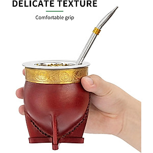 304 Stainless Steel Argentina Yerba Mate Cup With Straw Tea Gourd Mug One Bombilla Mate (Straw) a Cleaning Brush (Black)