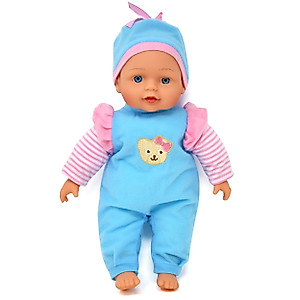 Dolls To Play 13" Soft Baby Doll with Take Along Pink Doll Backpack Carrier, Briefcase Pocket Fits Doll Accessories and Clothing