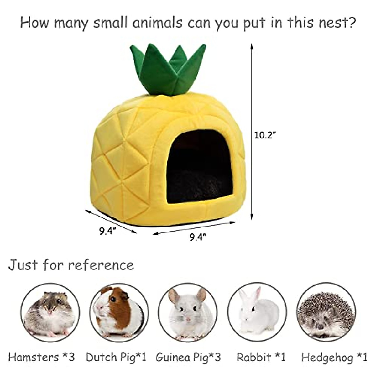Hollypet Warm Small Pet Animals Bed Dutch Pig Hamster Nest Hedgehog Rat Chinchilla Guinea Habitat Mini House, Yellow