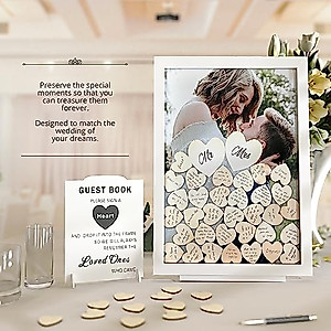 GLM Premium Wedding Guest Book Alternative with Welcome Sign and 85 Hearts - A Perfect Piece to Rustic Wedding Decorations for Ceremony Outside, an Alternative for Your Guest Book Wedding Reception!