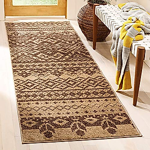 SAFAVIEH Adirondack Collection Runner Rug - 2'6" x 6', Ivory & Silver, Rustic Boho Design, Non-Shedding & Easy Care, Ideal for High Traffic Areas in Living Room, Bedroom (ADR107B)