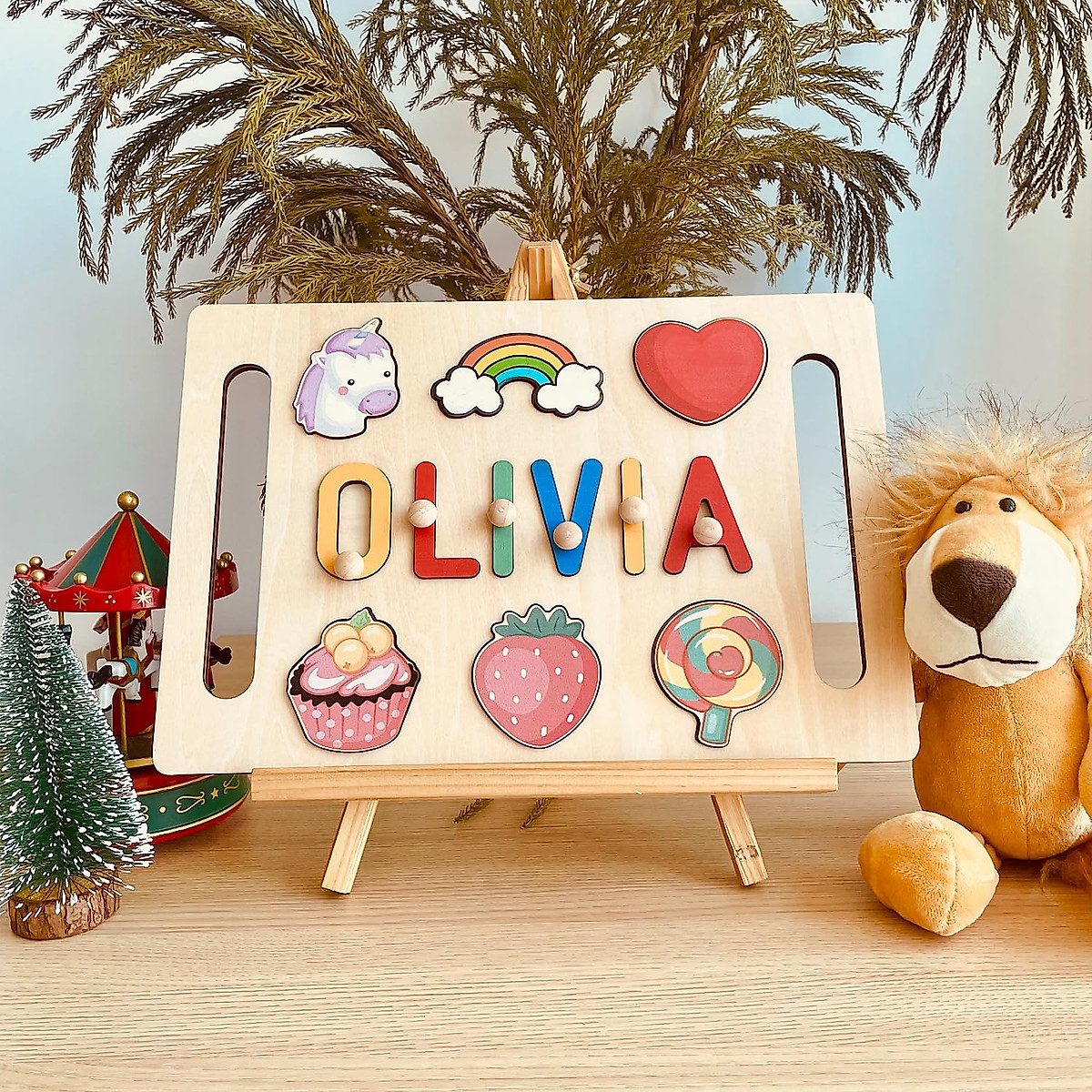 Name Puzzle for Kids Personalized, Custom Name Puzzle for Toddlers 1-3, 1st Birthday Gifts for Girl and Boy, Montessori Learning Toddler Toy, Baby Puzzles 12-18 Months…