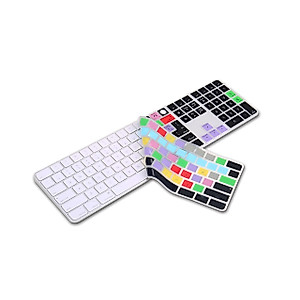 XSKN Photoshop EU US Common Version Silicone Keyboard Cover Skin for 2020-2023 Apple Magic Keyboard with Touch ID and Numeric Keypad A2520 (Left 3 Keys Not Suite for 2024 New One Model)