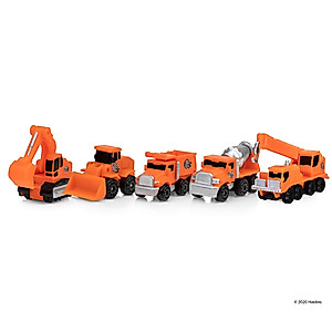 Micro Machines MMW0021 Construction Crew Pack, Features 5 Plus Corresponding Scene-Highly Collectible Themed Toy Cars – Tiny Vehicles, Huge World, Orange