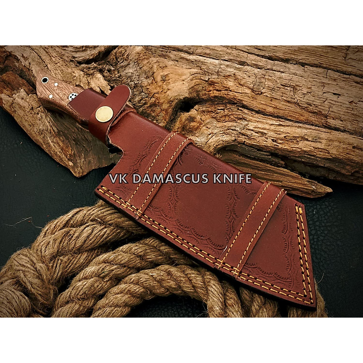 Damascus Cleaver Knife, Meat Cleaver, Butcher Knife for Meat Cutting 12" Handmade Full Tang Cleaver for Meat Vegetables Cutting 0199