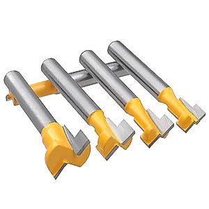 Mesee 5 Pieces T-Slot Router Bit Set, 1/4 Inch Shank T Slotting Keyhole Router Bits Woodworking T-Track Grooving Milling Cutter Tool for 5/16", 3/8", 1/2", 7/16", 5/8" Hex Bolts