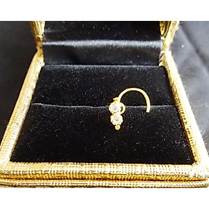 925 Sterling Silver Nose Stud CZ Nose Bone Crock Screw Nose Stud Indian Nose Ring Diamond Gold Nose Piercing Gold Nose Stud Unique Nose Stud CZ Simulated Diamond Nose Stud Indian Nose Stud