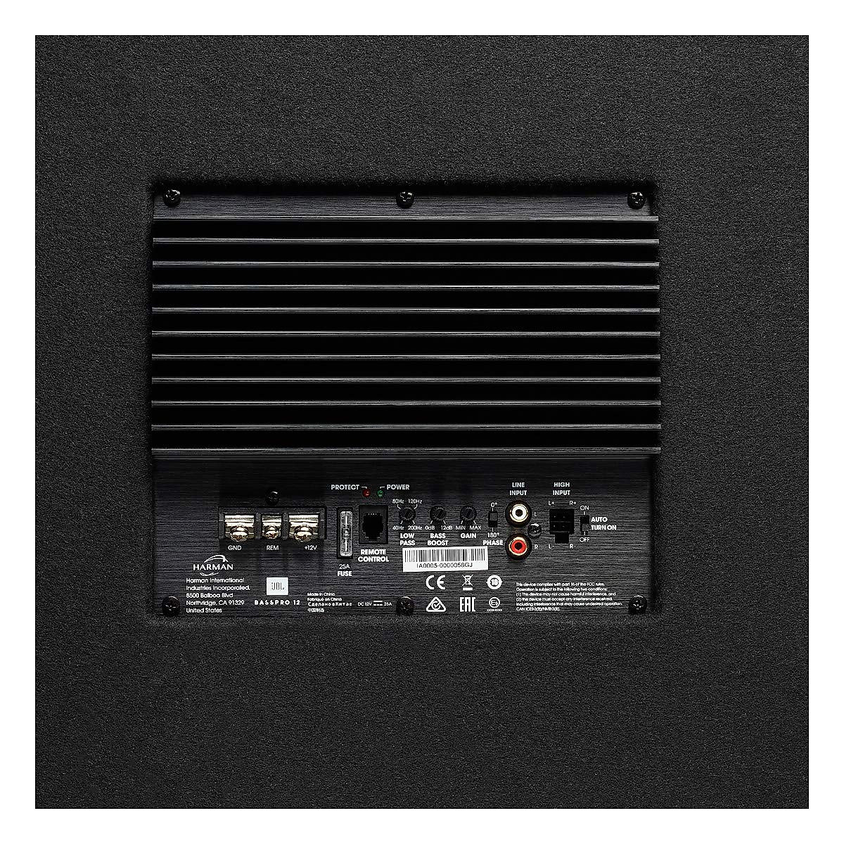 JBL SUBBP12AM - 12” amplified 12” Subwoofer with Sub Level Control, Black