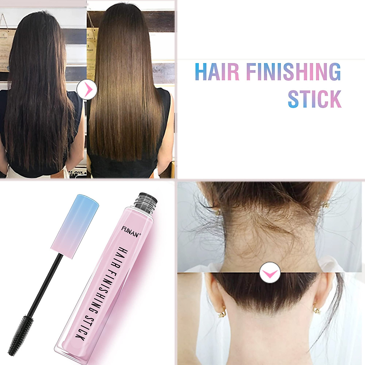 Hair Finishing Stick 2 Pack, Flyaway Feel Stick Hair, Small Broken Hairs Finishing Cream, Non-Greasy and Non-Sticky