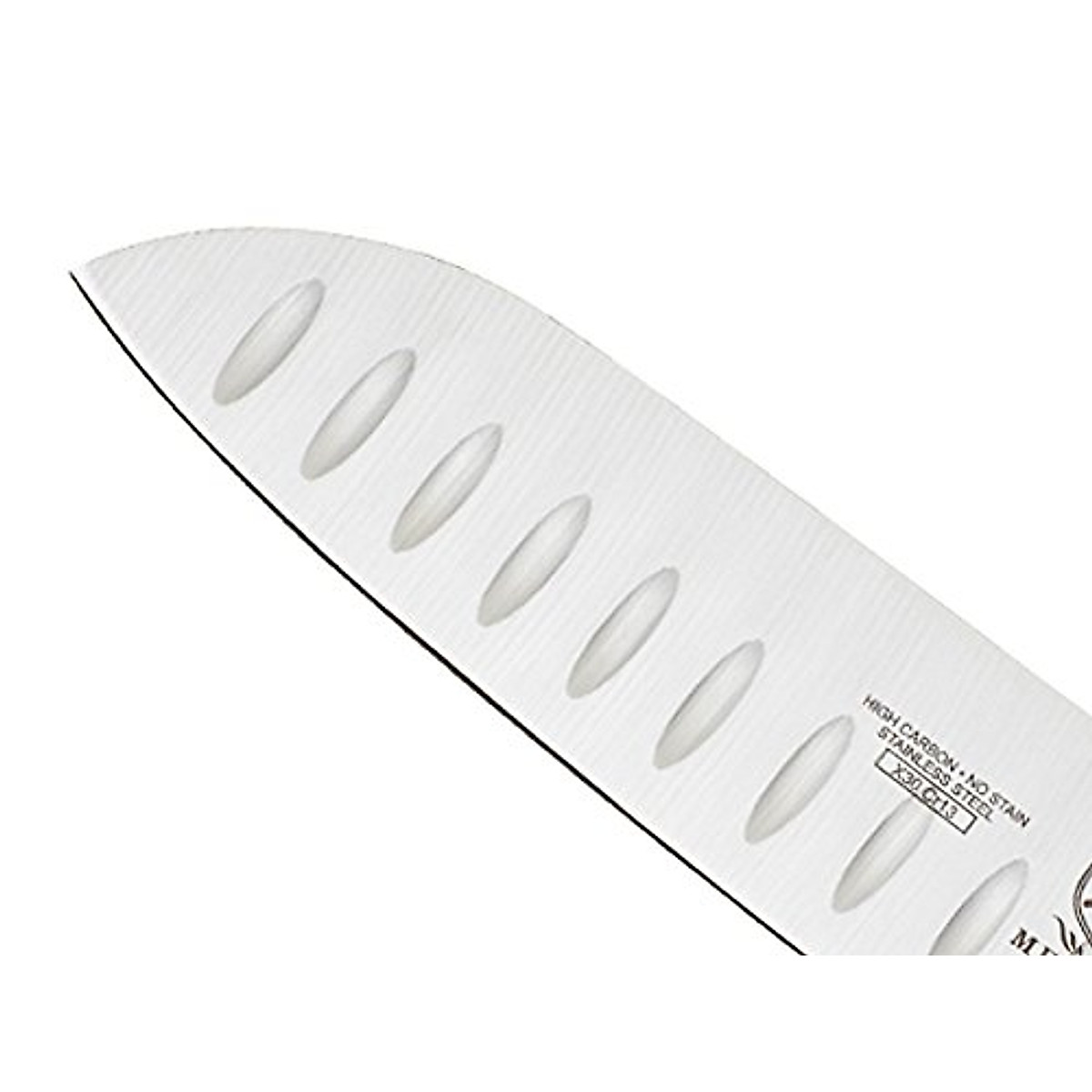 Mercer Culinary M22707 Millennia Black Handle, 7-Inch Granton Edge, Santoku Knife