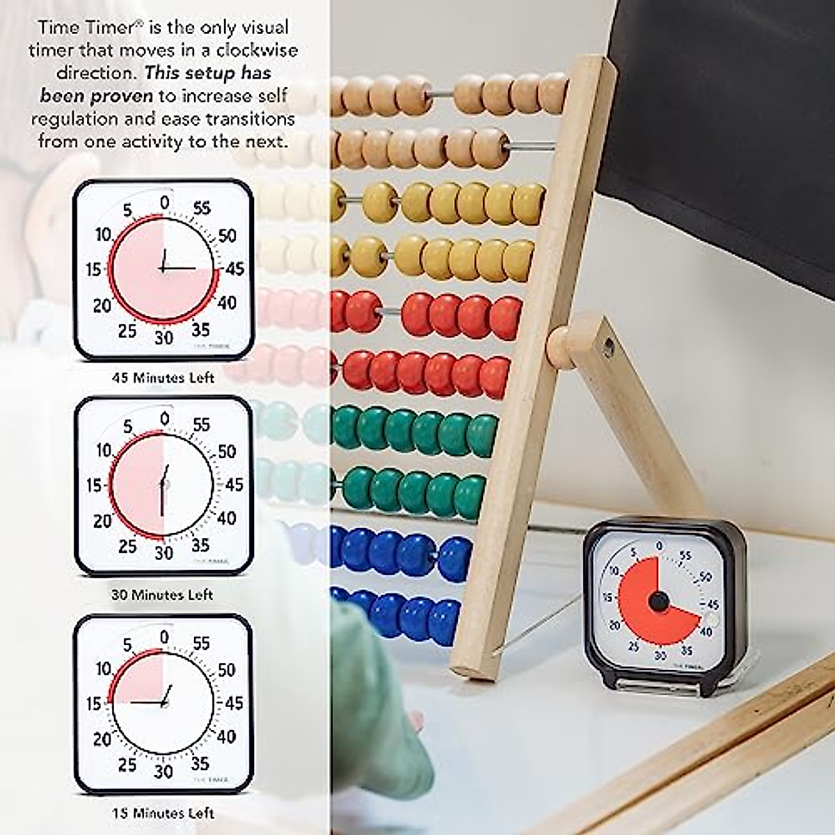 Time Timer 3 inch Visual Timer — 60 Minute Kids Desk Countdown Clock with Dry Erase Activity Card and Desktop App Access — for Kids Classroom, Homeschool Study Tool, Task Reminder, Home and Kitchen