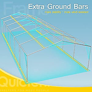 Quictent 20'x 40' Upgraded Galvanized Heavy Duty Gazebo Party Wedding Tent Canopy Carport Shelter with Carry Bags(20x40, White)