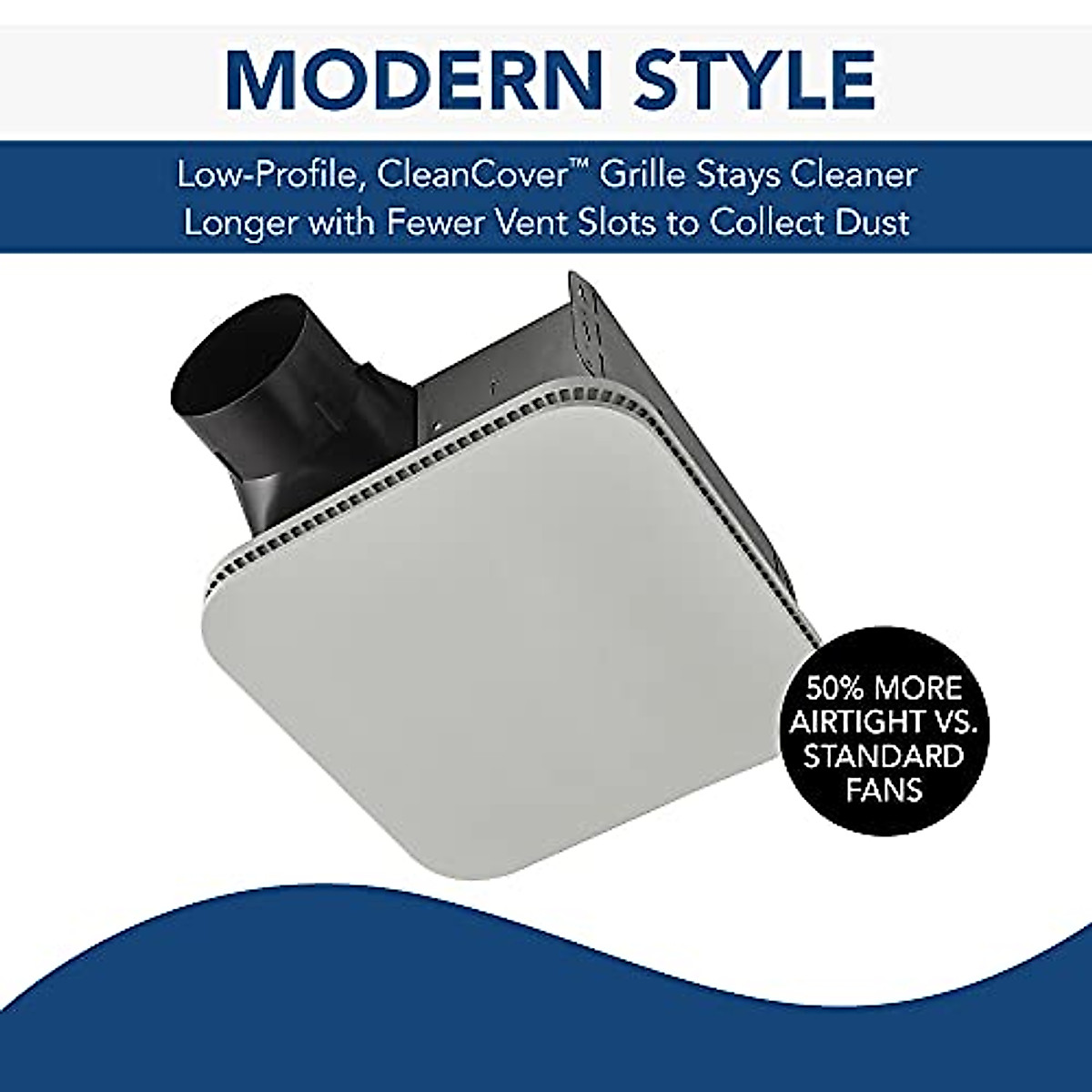 Broan-NuTone AER80K Roomside CleanCover Bathroom Ventilation Exhaust Fan, 80 CFM, 0.7 Sones, White