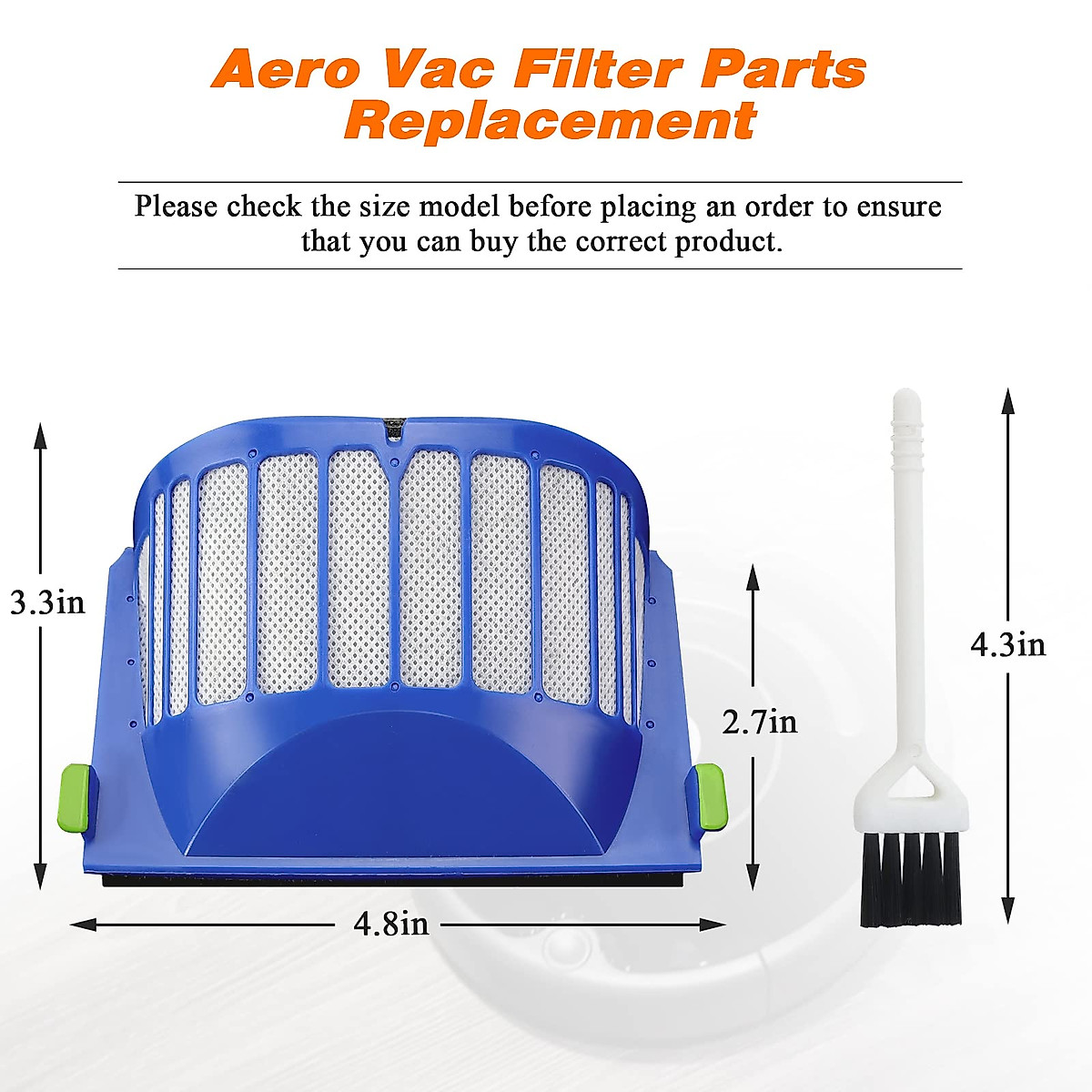 10 Pack Aero Vac Filter by Blutoget - Compatible for iRobot Roomba 500 & 600 Series 536 550 551 595 614 620 630 645 650 655 660 665 670 675 677 680 685 690 Vacuum Cleaner Accessories,with a brush