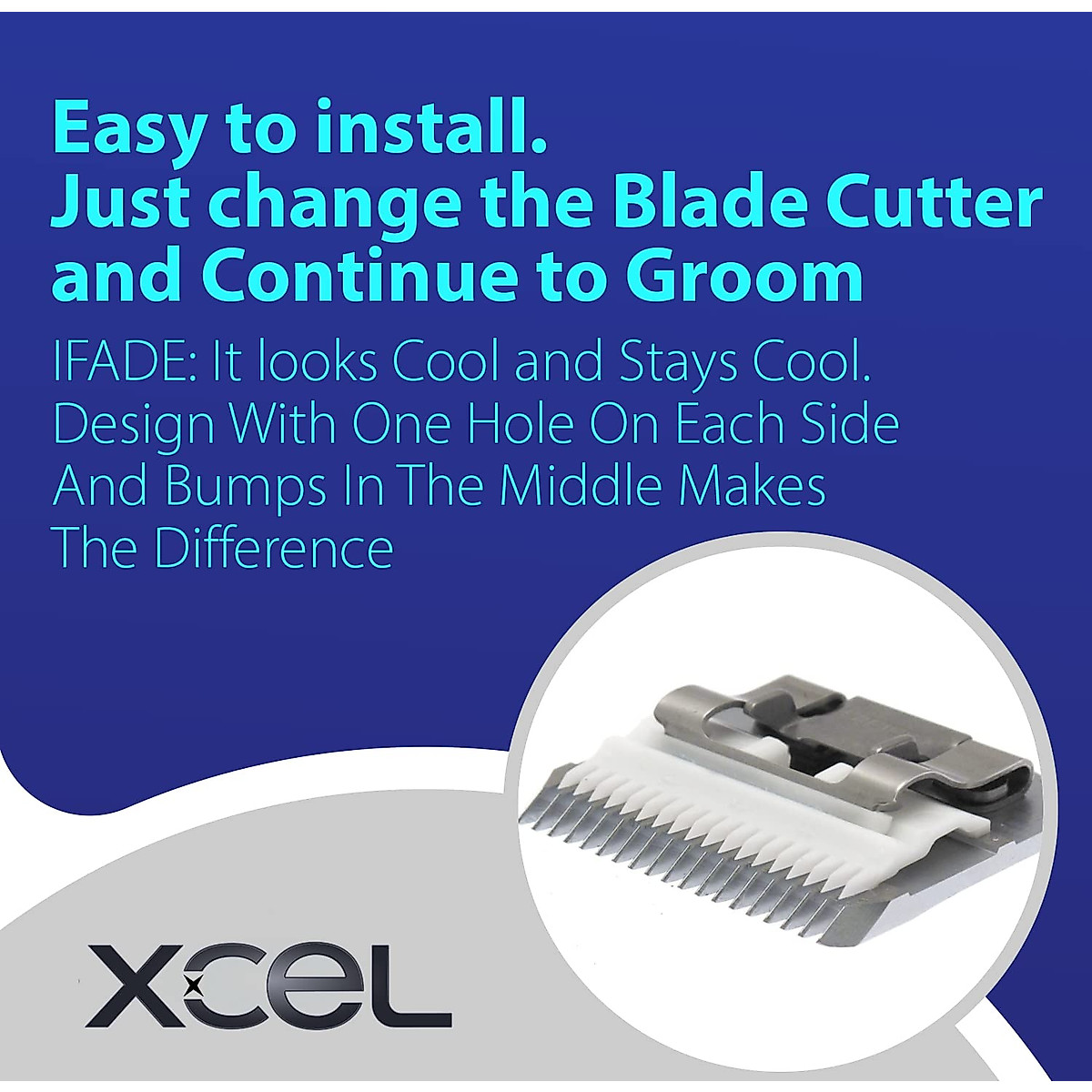 XCEL Ceramic Coarse Pet Replacement Cutter Blade Compatible with Fast-Feed, Andis, Oster A5, and Walh KM Series (4 Pack)