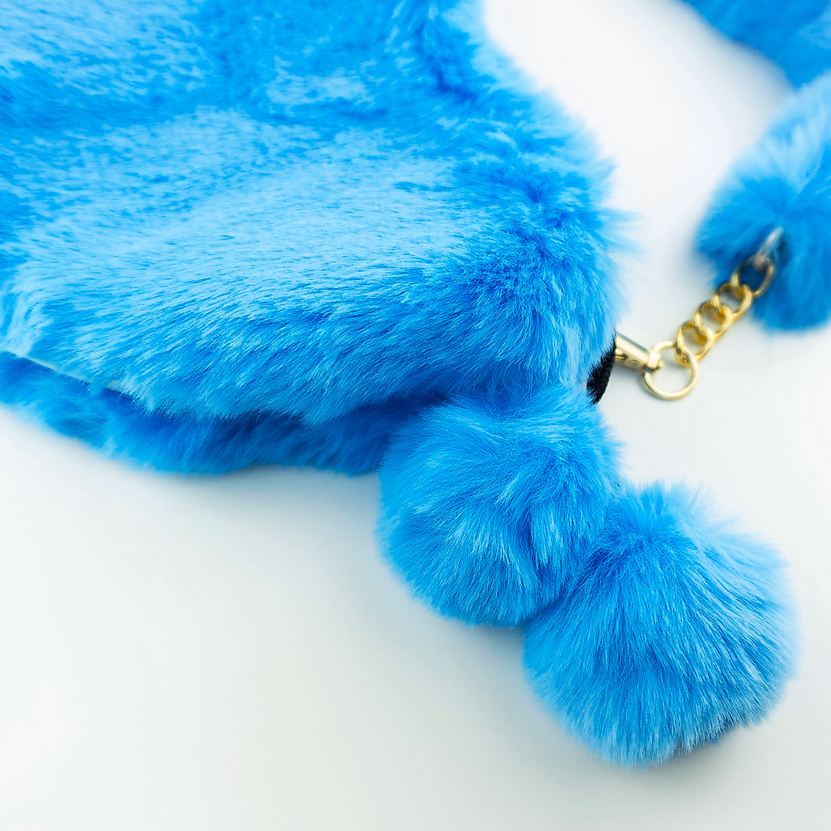 Rejolly Furry Purse for Girls Heart Shaped Fluffy Faux Fur Handbag for Women Soft Small Shoulder Bag Clutch Purse (Blue)