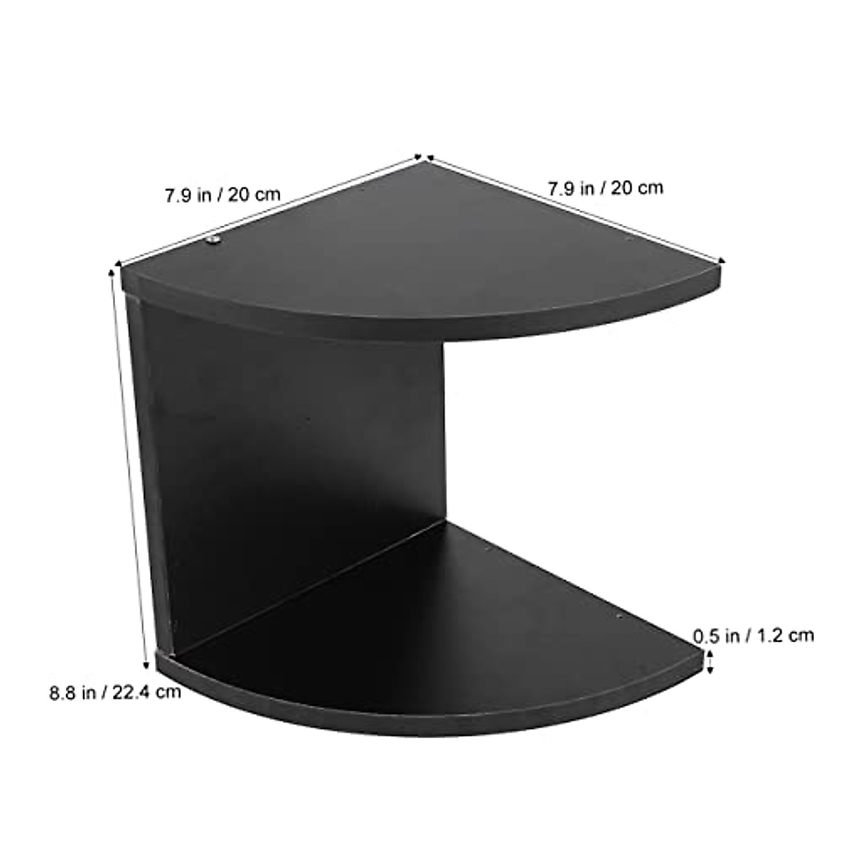 Cabilock 1pc Water Corner Onrganizer Item Display Racks Corner Shelf Wall Mounted Corner Shelves Wall Floating Shelf Round End Wall Mounted Display Shelf Rack Shelf Round Shelf Black Wooden
