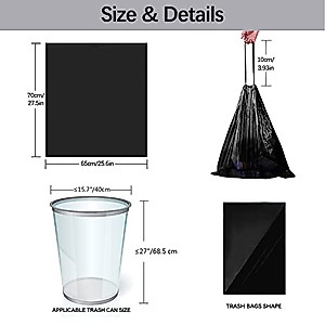 YIHATA 13 Gallon Trash Bags Drawstring Unscented 120 Count Trash Bags 13 Gallon Tall Kitchen Trash Bags Wastebasket for Kitchen Office Home Garden Outdoor Traveling Camping Black (Easy to Separate)