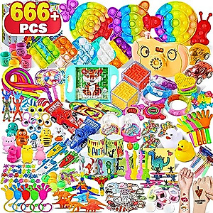 666PCS Party Favors for Kids, Treasure Box for School Classroom Prize Birthday Gift, Bulk Fidget Sensory Toys, Ideal Gift for Carnival Prizes Stocking Stuffers Pinata Filler,Goodie Bag Stuffers