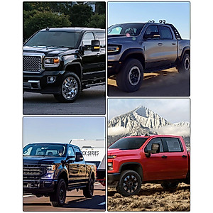 ECCPP Tow Mirrors Towing Mirrors Compatible with 1999-2002 for Chevy Silverado for GMC Sierra Pickup with Left Right Side Power Control Heat LED Turn Signal Running Clearance Light with Black Housing