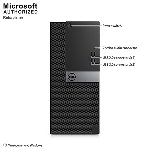 Dell OptiPlex 5040 Tower High Performance Business Desktop Computer, Intel Quad Core i5-6600 up to 3.9GHz, 32G RAM, 128G+2T, WiFi, BT, 4K Support, DP, HDMI, Windows 10 Pro 64 En/Sp/Fr (Renewed)