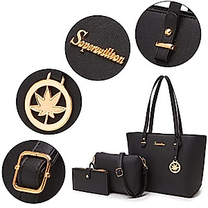 Large Purse Handbag Women Fashion Tote Bag Shoulder Bag Top Handle Satchel Wallet Set 3pcs