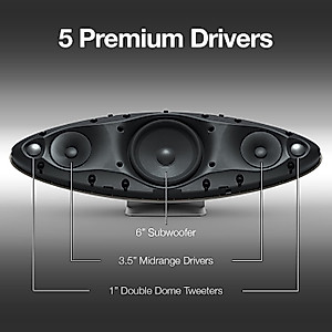 Bowers & Wilkins Zeppelin Wireless Speaker, Iconic Design, 5 Drivers including Subwoofer, Wireless Streaming via Bluetooth, Alexa Built-in, AirPlay & Spotify Connect, Multiroom Support, Pearl Grey