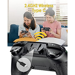 EasySMX PC Wireless Controller, Gaming Controller for Computer,Laptop,PS3,Android TV BOX, Nintendo Switch and Tesla with Turbo, Dual Vibration and 4 Programmable Keys, Battery Up to 14 Hours