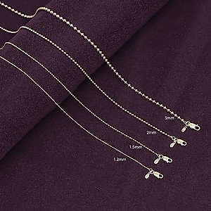 LeCalla 925 Sterling Silver Italian 3mm Diamond-Cut Bead Ball Strand Chain Necklace for Teen and Women 16 Inches, Made in Italy