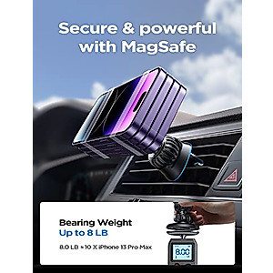 LISEN Fits MagSafe Car Mount Upgrade 18 Magnets Fit iPhone 14 Pro Max Car Holder Mount Super Stable Magnetic Phone Holder for Car Air Vent for Magsafe iPhone 12/13/14 Pro Max Mini All Phones