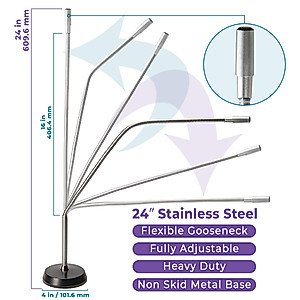 ECS WordSeeker Professional Gooseneck Conference Microphone 3.5 mm, Fully Adjustable Podium Mic, Heavy Duty Stainless Steel Neck