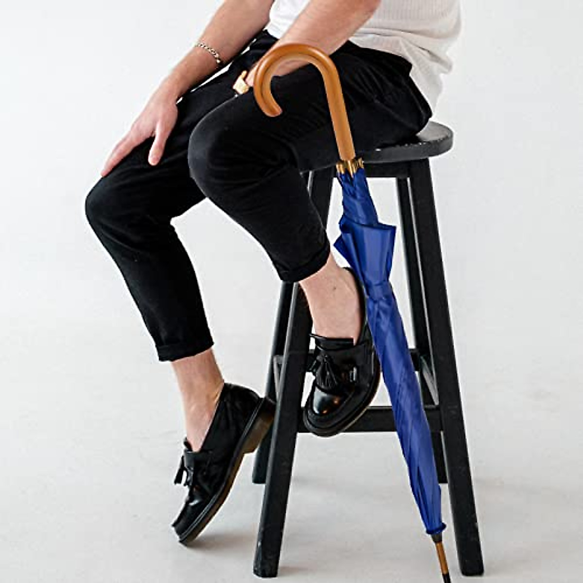 Replacement Handle for Rain Umbrella Umbrella J Handle Umbrella Grip Replacement Compact Outdoor Rain Umbrella Curved Handle Grip Light Brown