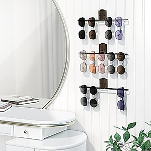 J JACKCUBE DESIGN Wall Mount Wooden Sunglasses Storage Organizer, Set of 3 Eyewear Glasses Display Holder Rack for Entryway, Living Room, Bedroom- MK858A