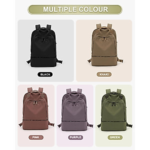 VENATIN Gym Backpack for Women Waterproof Small Gym Bag With Shoe Compartment Sports Essentials Backpack with Wet Dry Pocket,Green…