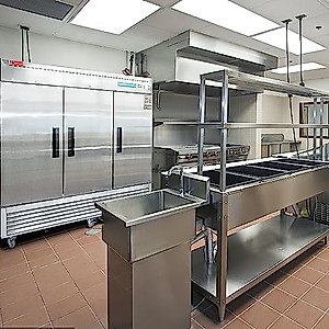 WESTLAKE 72"W Reach-in Commercial Freezer 3 Door 3 Section Stainless Steel Fan Cooling 54 Cu.ft Freezer for Restaurant, Bar, Shop, etc